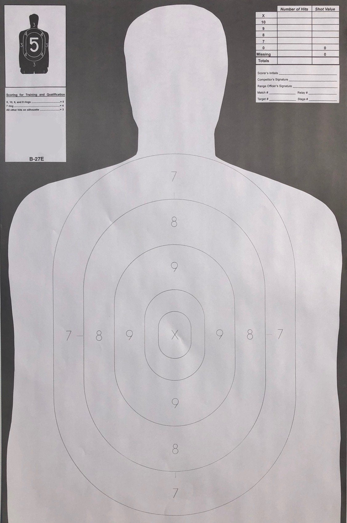 B-27E Paper Target – Qualification Targets Inc