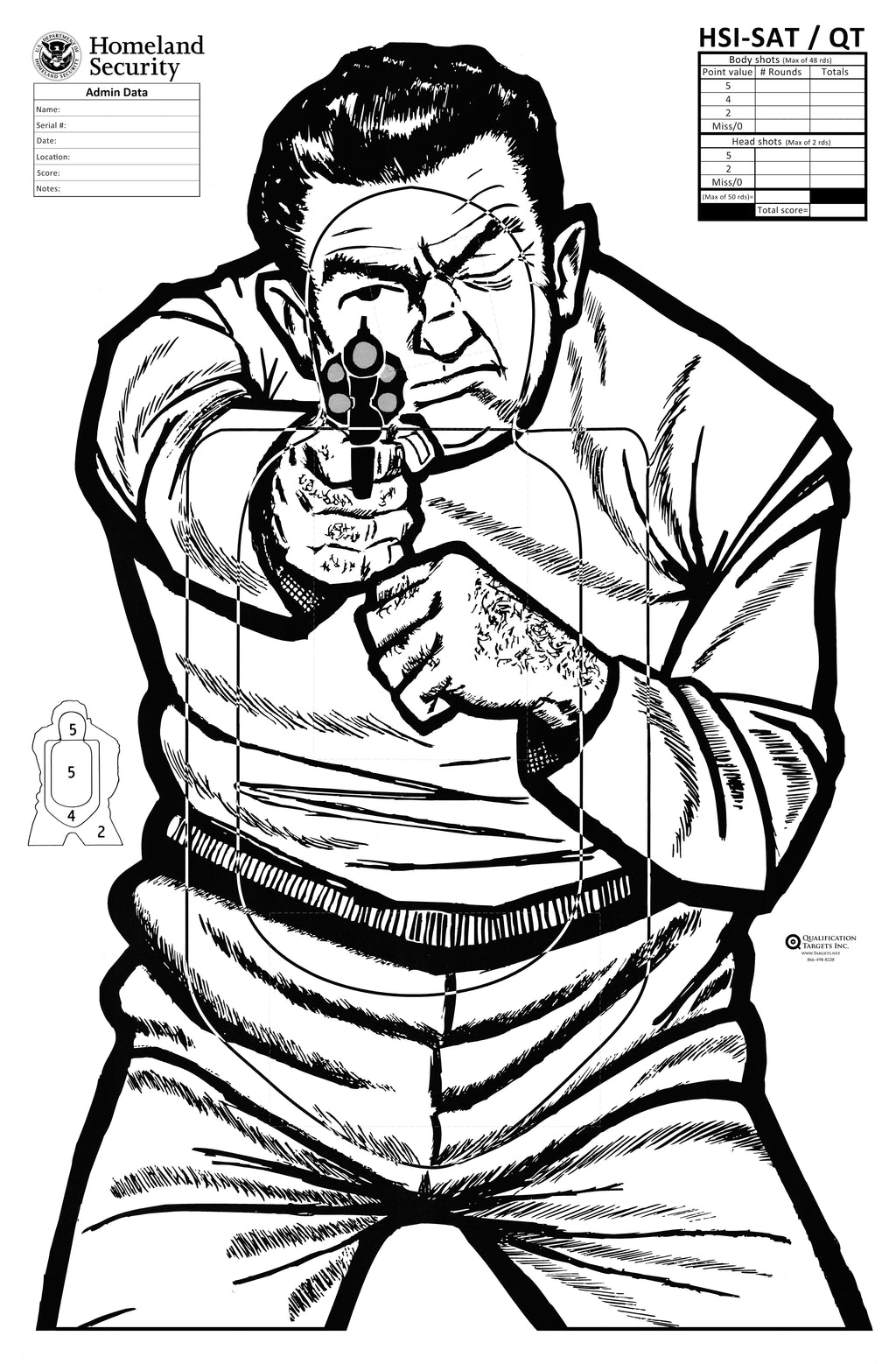 HSI-SAT / QT Paper Target – Qualification Targets Inc