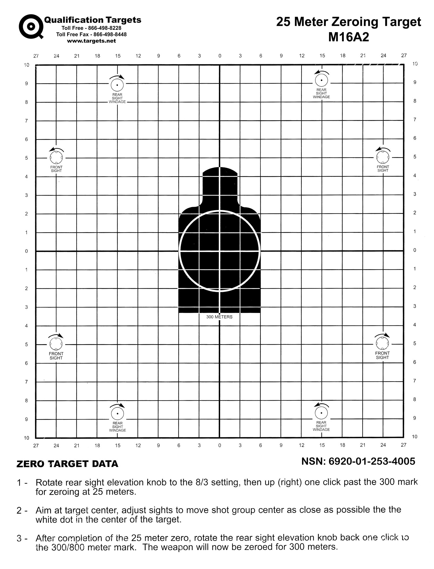 M16A2 Paper Target – Qualification Targets Inc